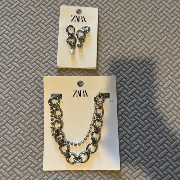 Zara | Jewelry | Zara Silver Matching Jewelry Set Nwt | Poshmark